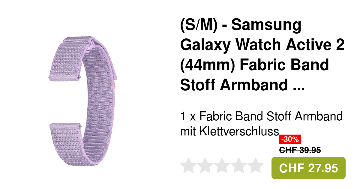(S/M) Samsung - Samsung Galaxy Watch Active 2 (44mm) Stoff Armband Violett