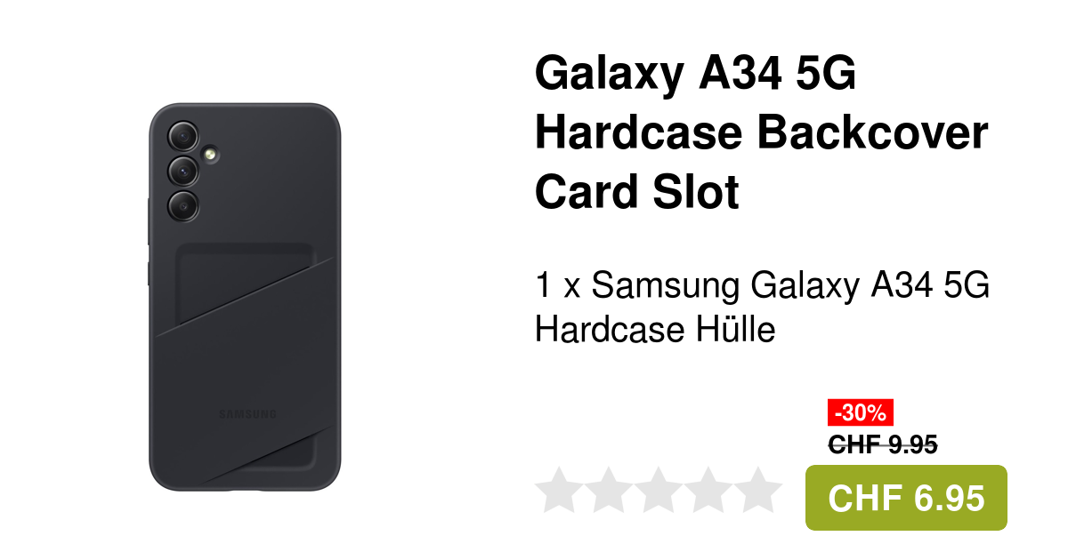Galaxy A34 5G Hardcase Backcover Card Slot Schwarz