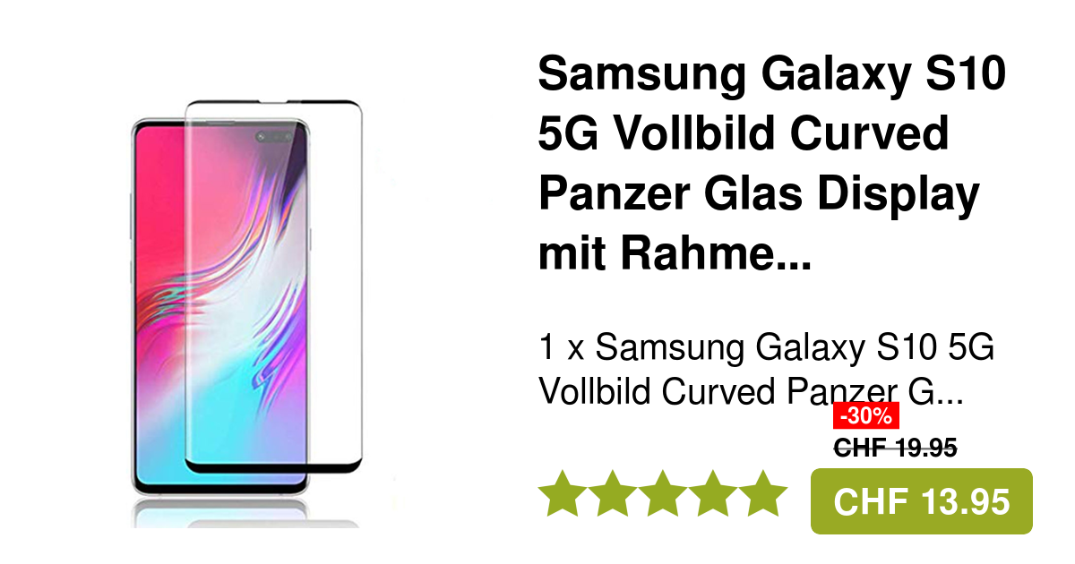 Galaxy S10 5G Vollbild Panzerglas Displayschutz