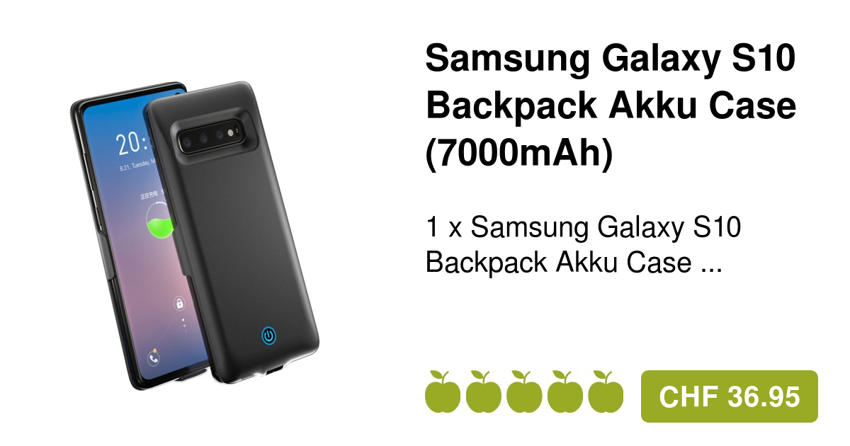 Samsung Galaxy S10 Akku Case Hülle 7000mAh Schwarz Matt