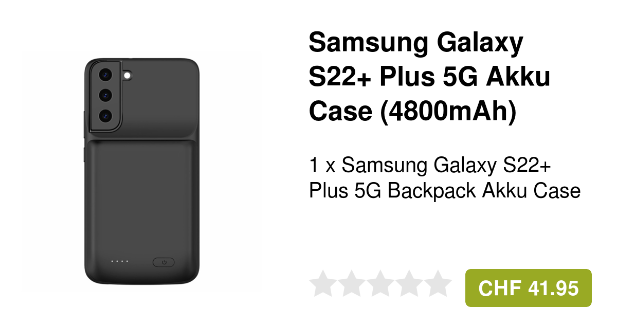 Galaxy S22+ Plus 5G Akku Case (4800mAh) Schwarz