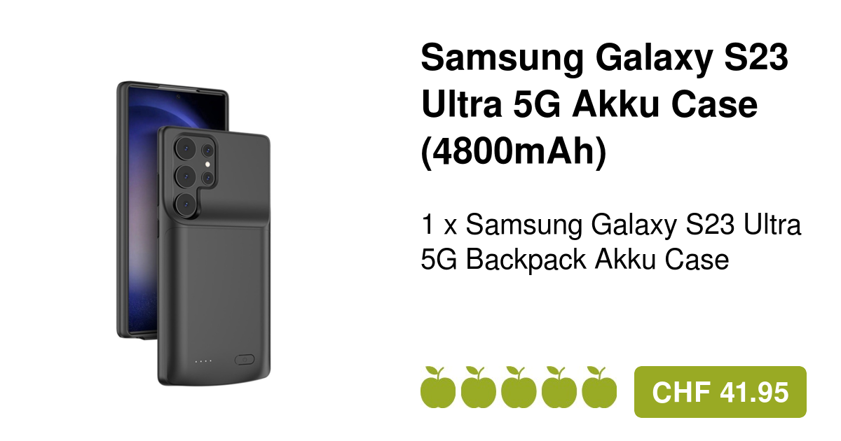 Galaxy S23 Ultra 5G Akku Case (4800mAh) Schwarz