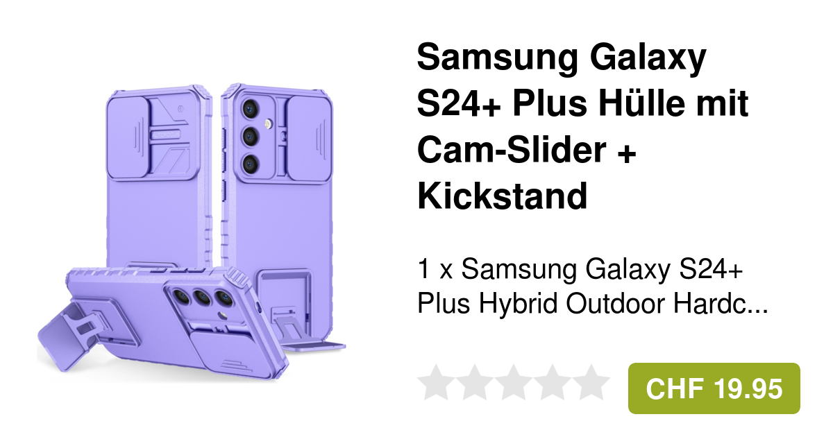 Galaxy S24+ Plus Hülle Cam-Slider + Kickstand Lila