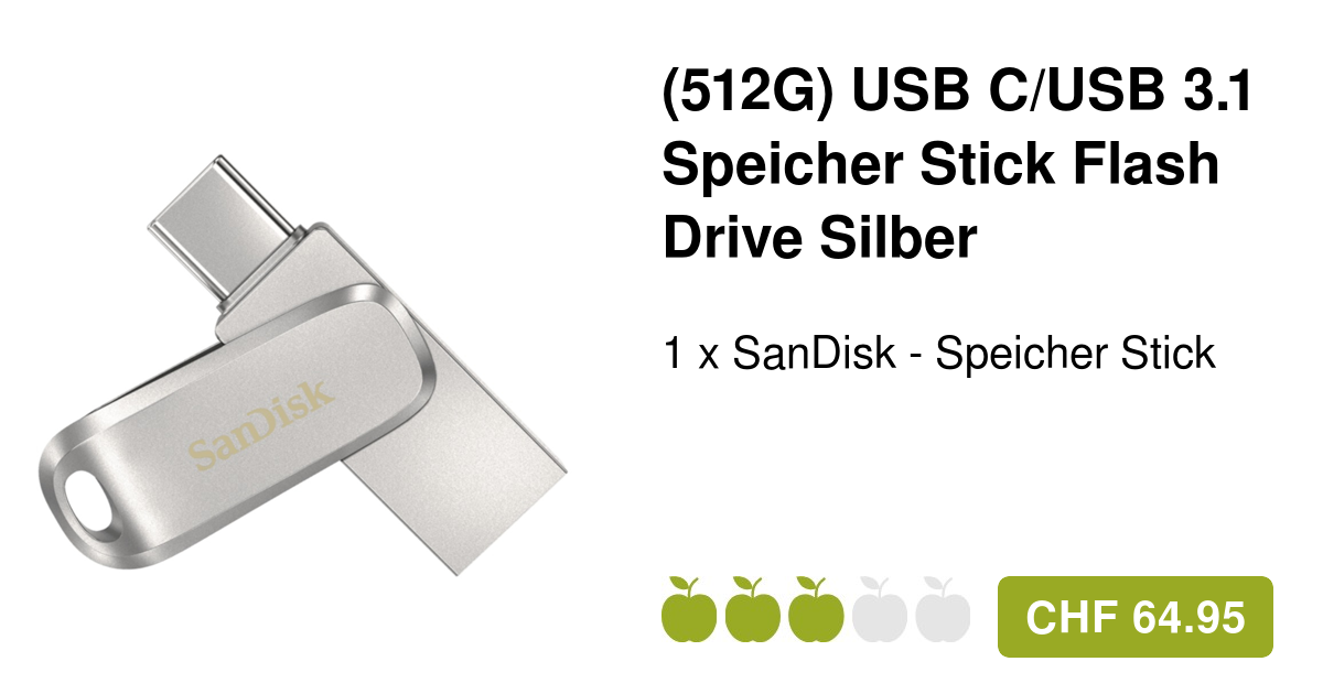 SanDisk Clé USB C/USB 512 Go Ultra Dual Drive Luxe