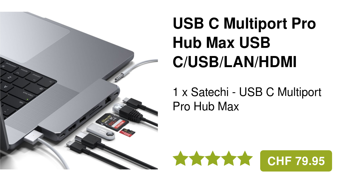 Satechi USB C Multiport Pro Hub Max in Space Grey