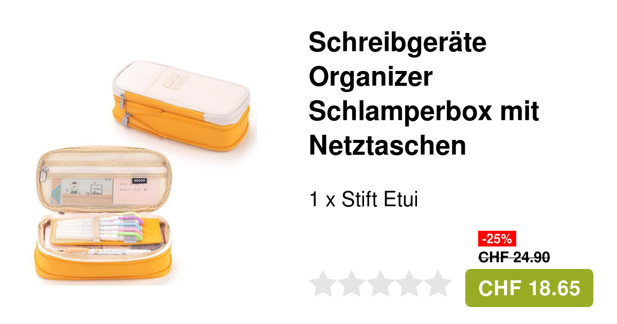 Schreibgeräte Stift Etui Schlamperbox Beige / Gelb