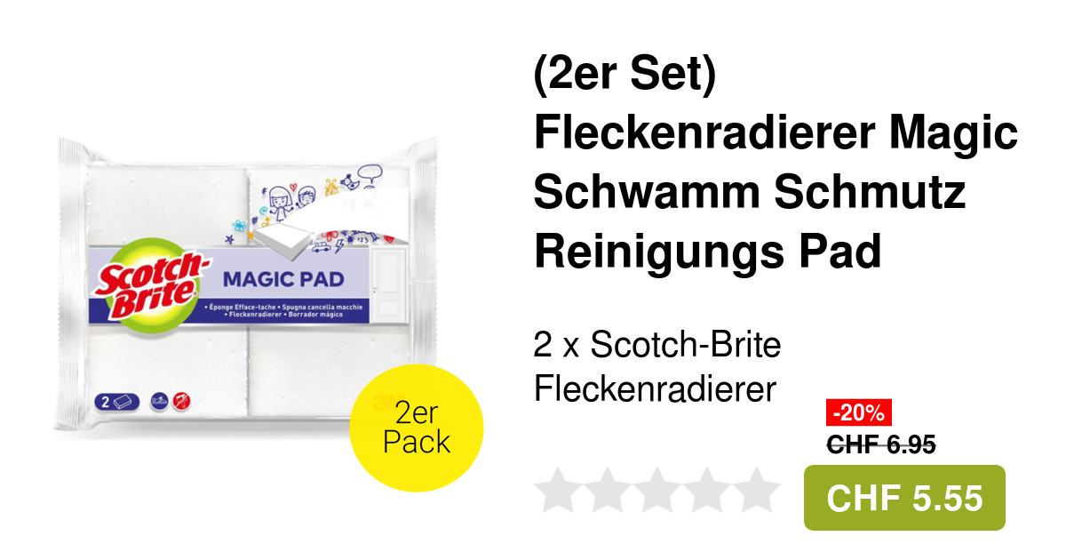Scotch-Brite Fleckenradierer Magic Schwamm Schmutz Pad