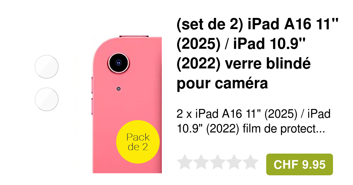 iPad A16 11" (2025) / iPad 10.9" (2022) Caméra blindée