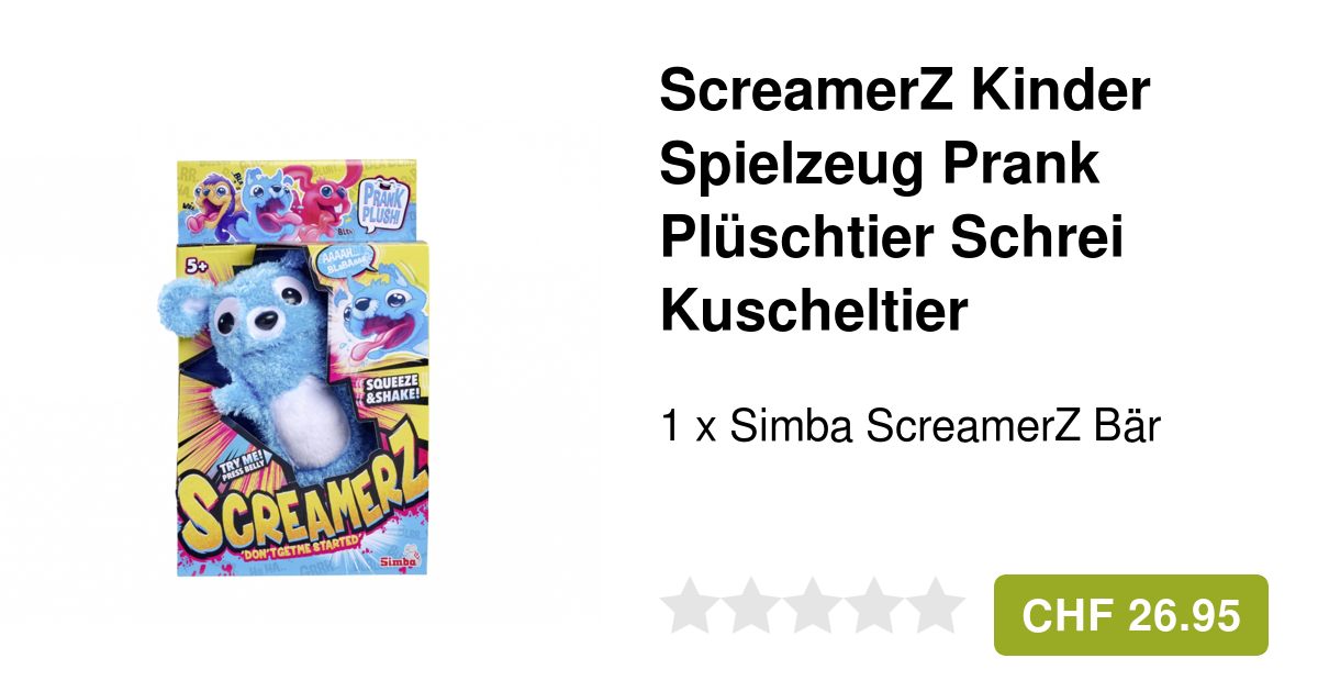 Simba ScreamerZ Kinder Spielzeug Plüschtier Bär