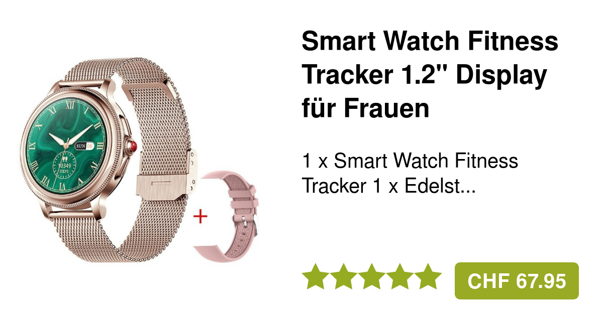 Frauen Smart Watch Fitness Tracker Gold / Rosa