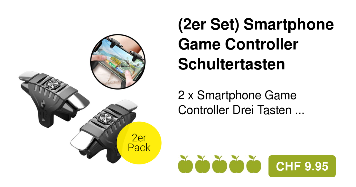 Smartphone Game Controller Drei Tasten in Schwarz