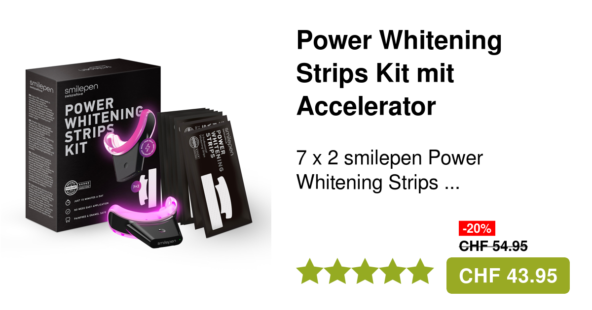 smilepen Power Whitening Strips Kit mit Accelerator