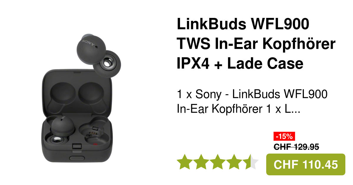 Sony LinkBuds WFL900 In-Ear Kopfhörer + Case - Grau