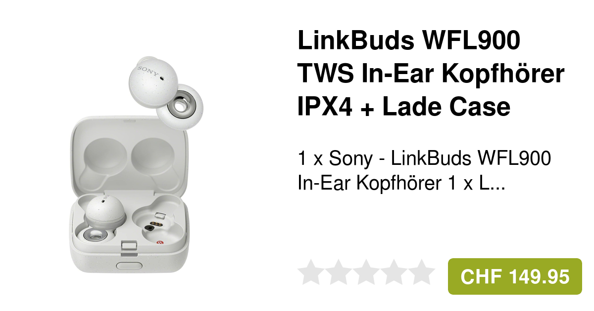 Sony LinkBuds WFL900 In-Ear Kopfhörer + Case - Weiss