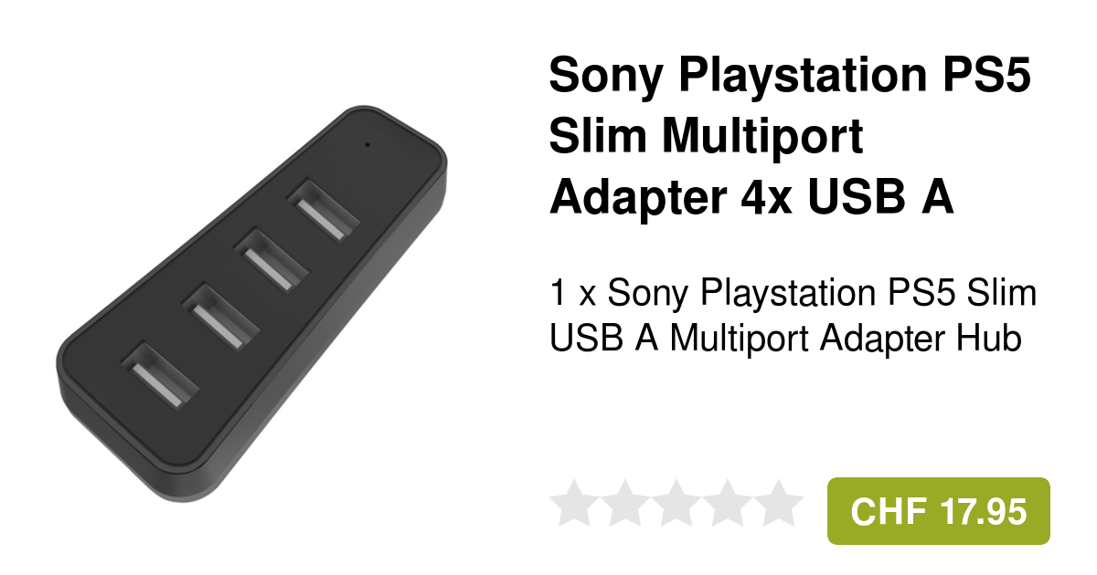 Sony PS5 Slim Multiport Adapter mit 4x USB - Schwarz