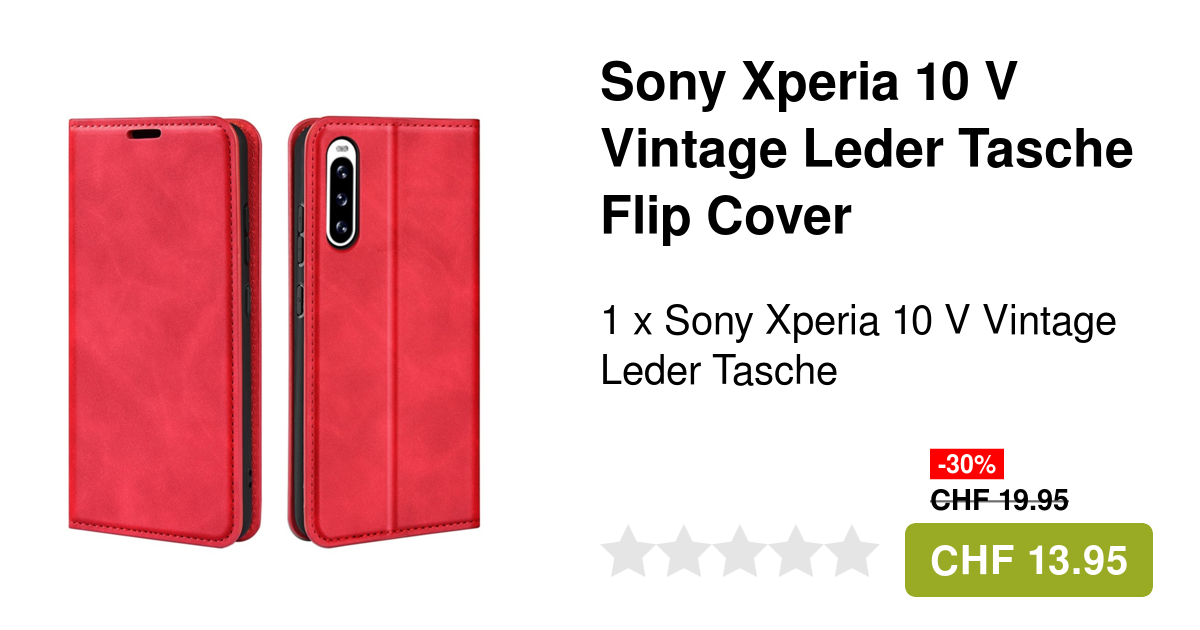 Sony Xperia 10 V Vintage Leder Tasche Flip Cover Rot