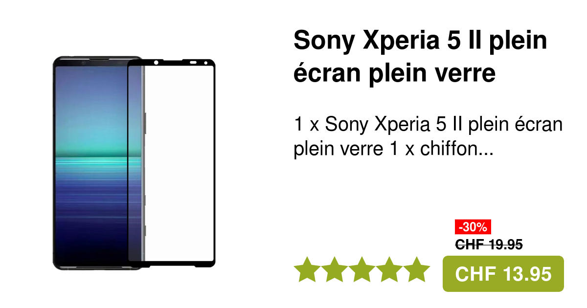 Sony Xperia 5 II plein écran en verre de protection cadre