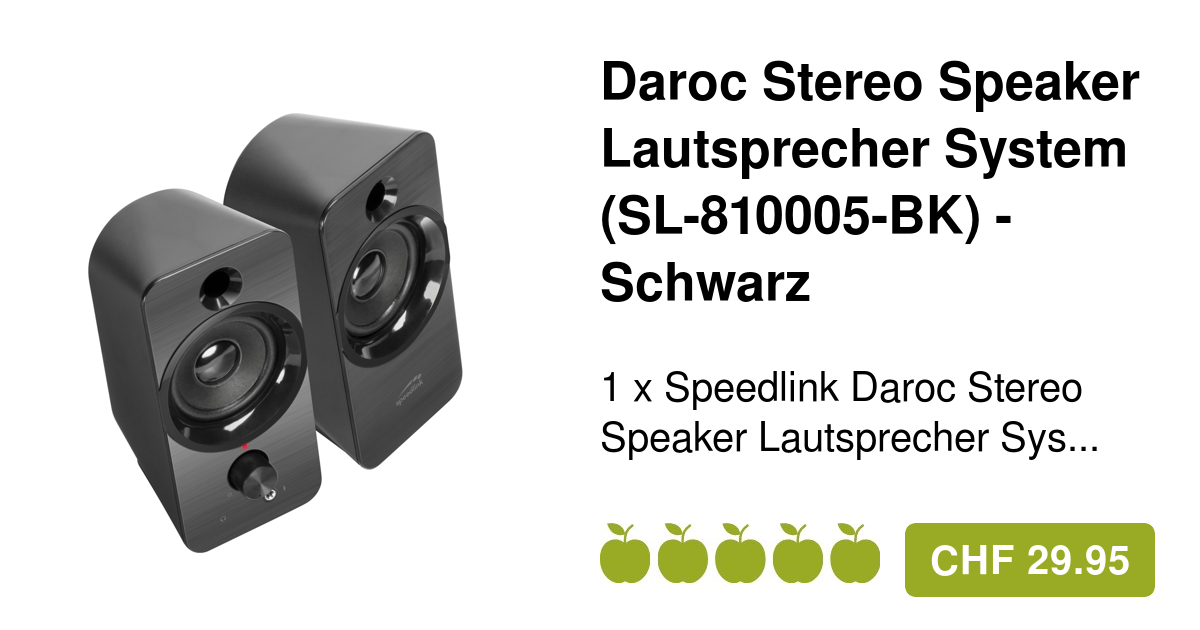 Speedlink Daroc Stereo Speaker Lautsprecher System
