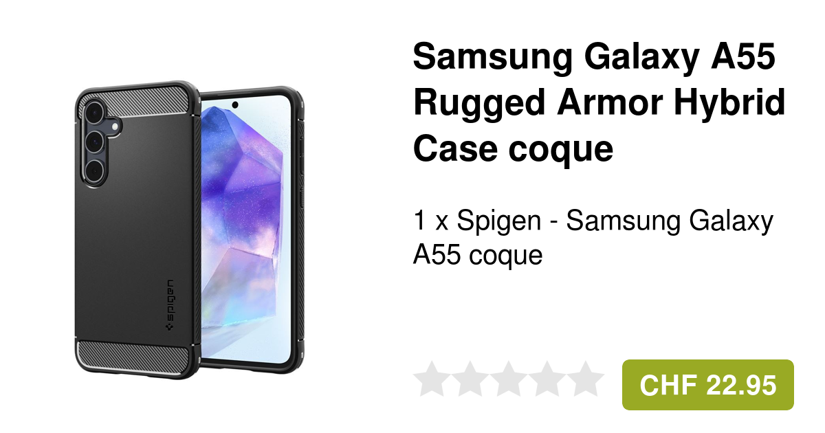 Spigen Galaxy A55 Rugged Armor Hybrid en noir
