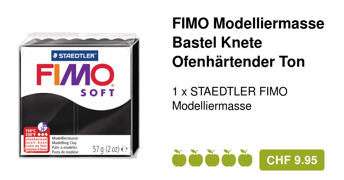 STAEDTLER FIMO Modelliermasse Bastel Knete Schwarz