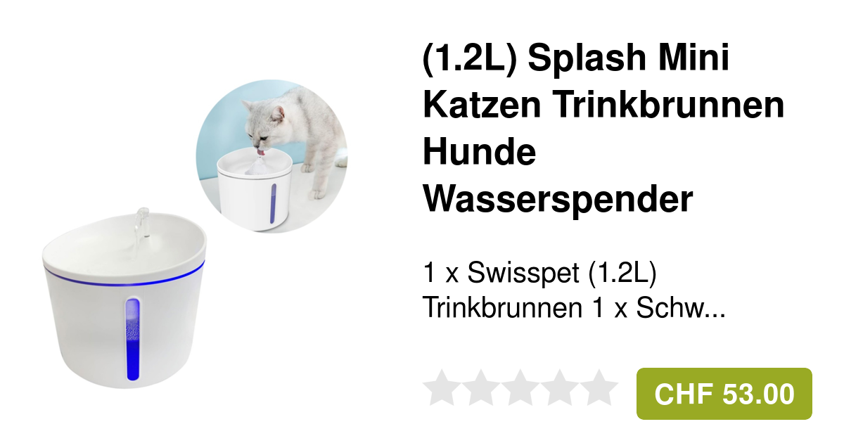 Swisspet Mini Katzen Trinkbrunnen Hunde Wasserspender