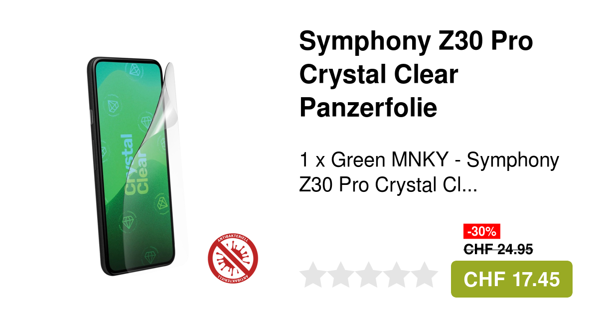 Green MNKY Symphony Z30 Pro Crystal Clear Folie