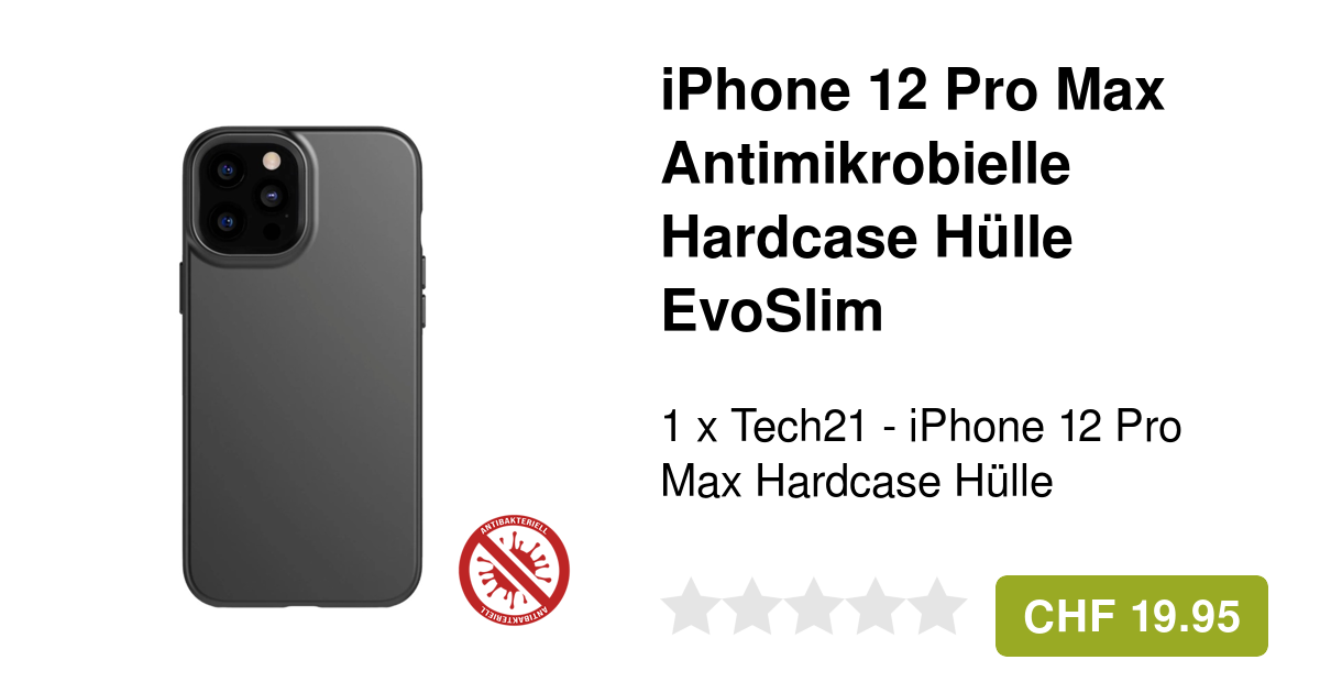 Tech21 iPhone 12 Pro Max Hardcase Hülle EvoSlim Schwarz