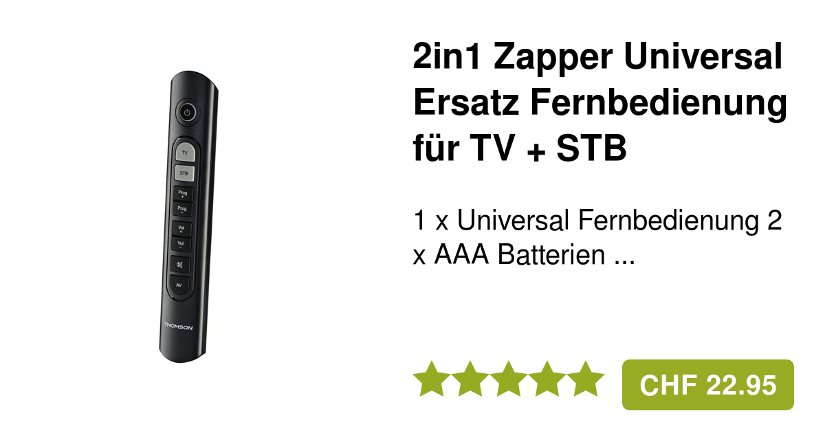 Thomson - Zapper Universal Fernbedienung für TV/STB