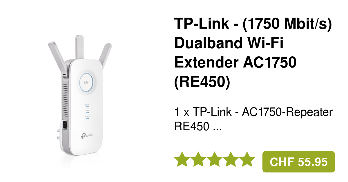 TP-Link (1750Mbit/s) Dualband Wi-Fi Extender RE450