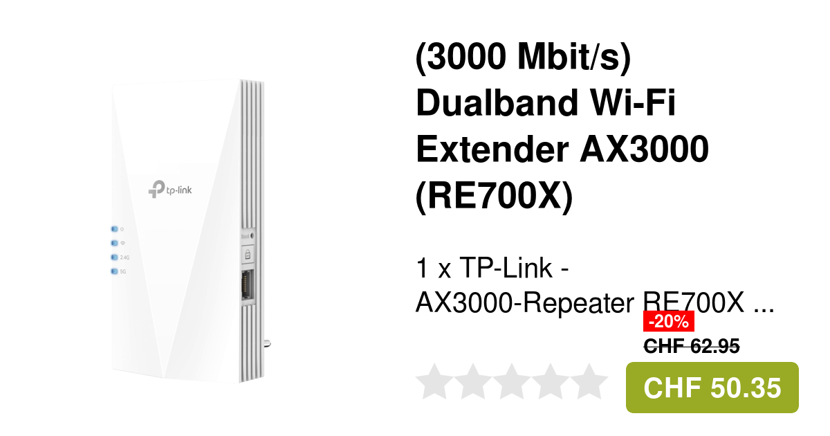 TP-Link (3000Mbit/s) Dualband Wi-Fi Extender RE700X