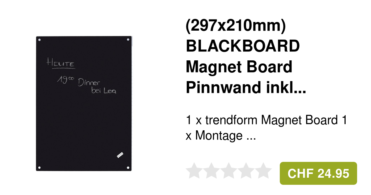 trendform - (297x210mm) BLACKBOARD Magnet Pinnwand