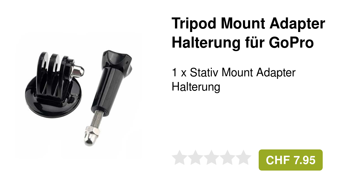 Tripod Mount Adapter Halterung für GoPro - Schwarz