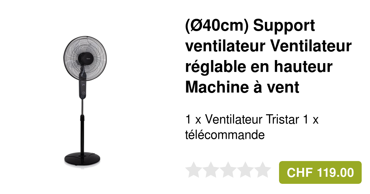 Support Tristar Ventilateur Machine à vent Ventilateur noir