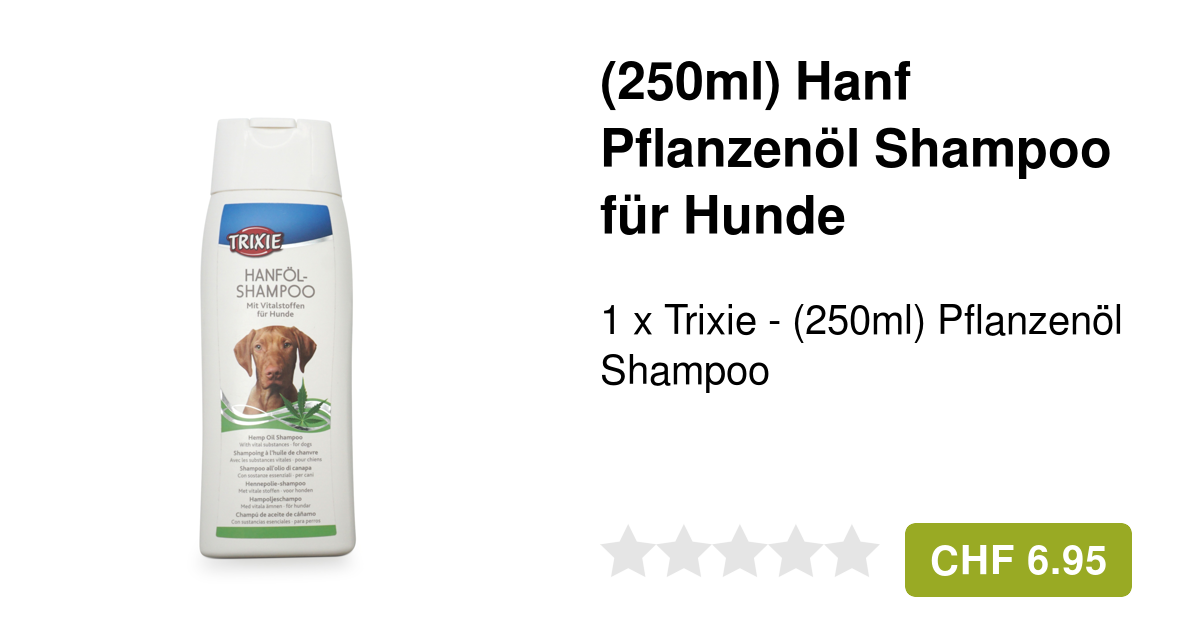 Trixie 250ml Pflanzenöl Hunde Shampoo mit Fettsäuren