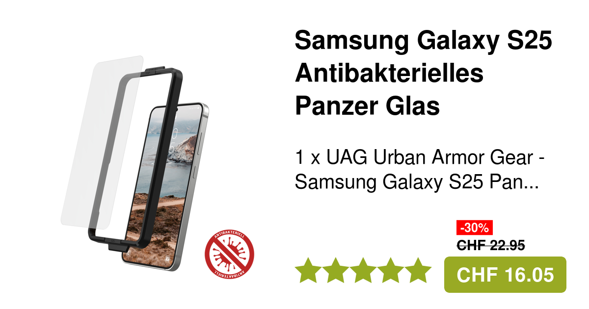 UAG Samsung Galaxy S25 Antibakterielles Panzer Glas