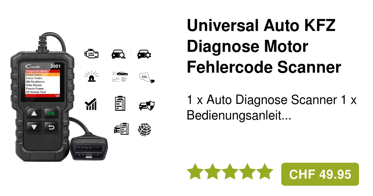Auto Diagnose Motor Fehlercode Lesegerät Schwarz
