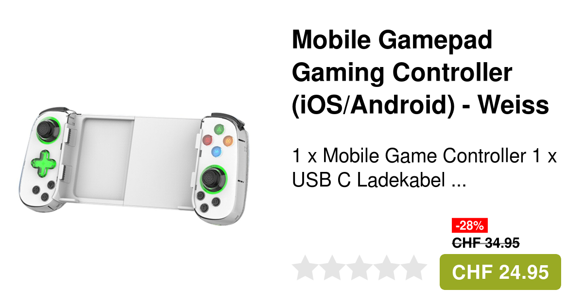 Mobile Gamepad Game Controller (iOS/Android) - Weiss