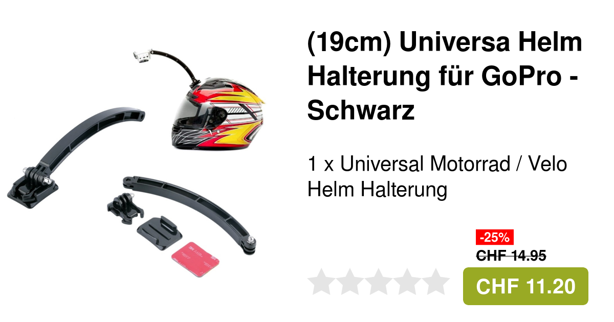 Universal Motorrad Helm Halterung für GoPro Schwarz