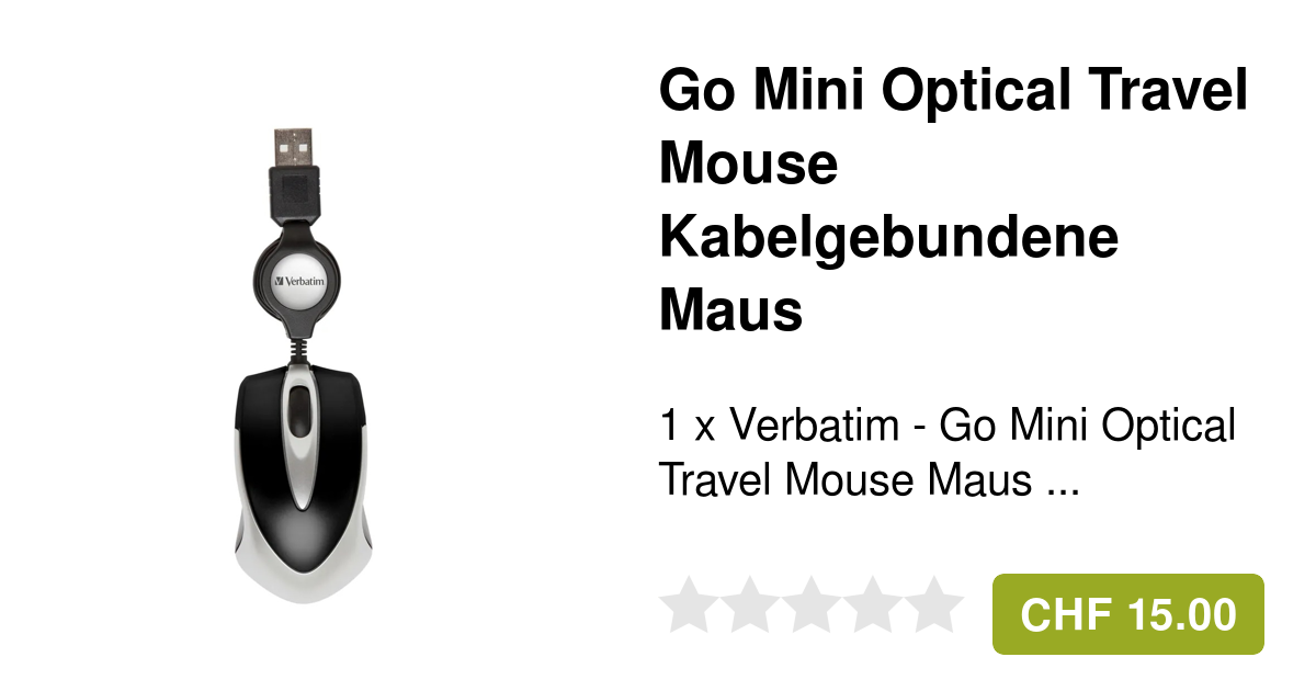 Verbatim - Go Mini Optical Travel Mouse in Schwarz