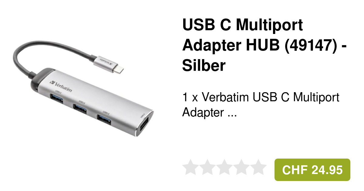 Verbatim USB C Multiport Adapter HUB (49147) Silber