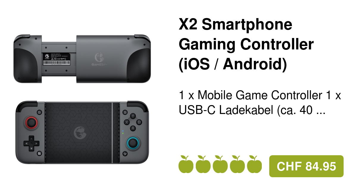 GameSir Mobile Game Controller (iOS / Android) Grau
