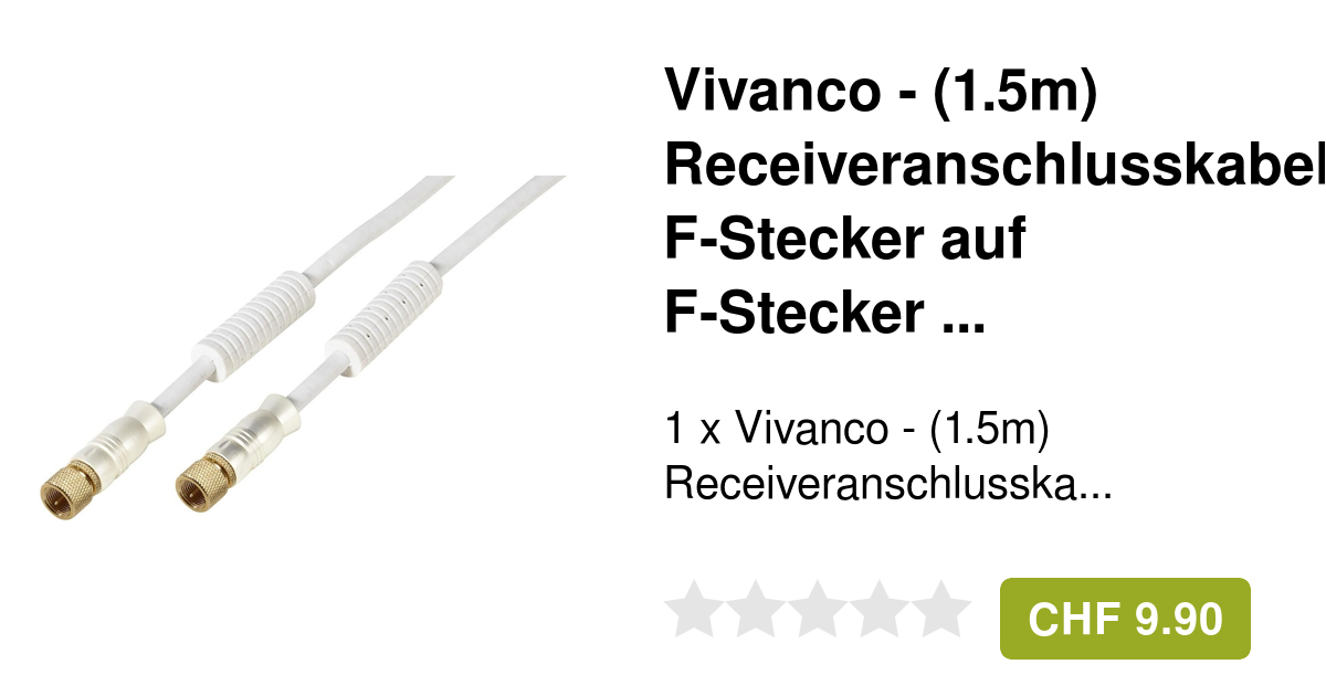 Vivanco (1.5m) Receiveranschlusskabel Ferritkern 110dB