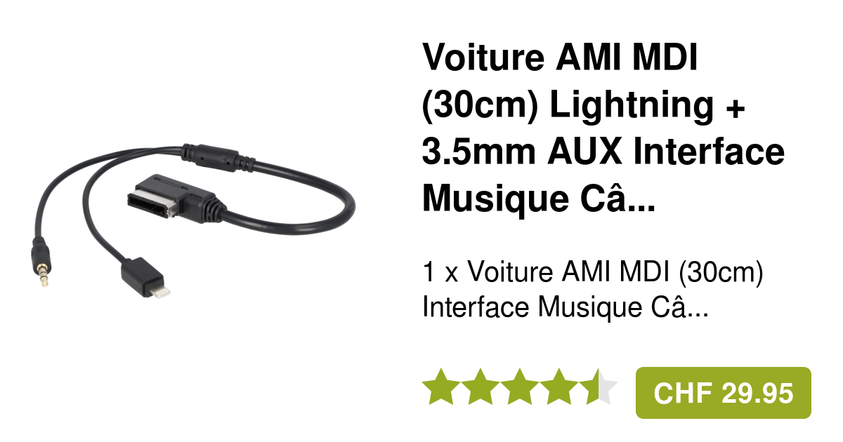 Auto AMI MDI Lightning Interface 3.5mm VW/Audi