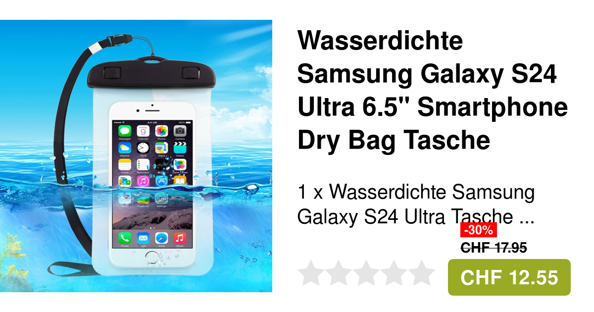 Wasserdichte Samsung Galaxy S24 Ultra Tasche IPX8 (bis 5m)