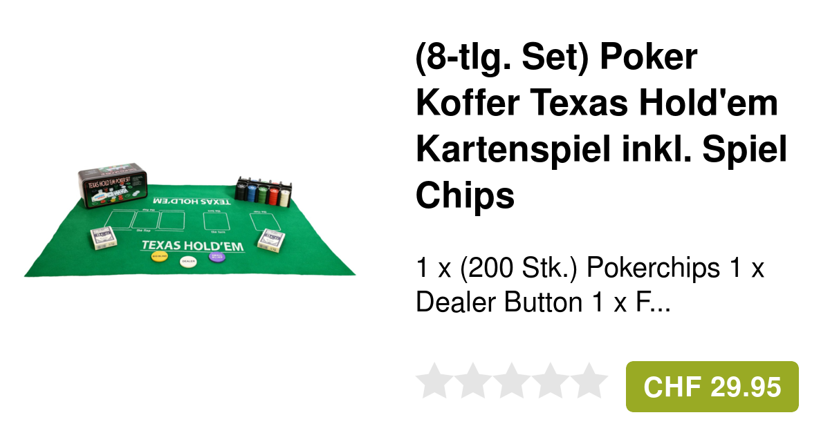 Weiblespiele Poker Koffer Texas Hold'em Kartenspiel