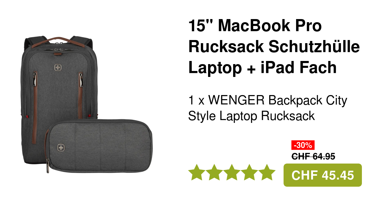 WENGER - Backpack City Style Laptop Rucksack Grau