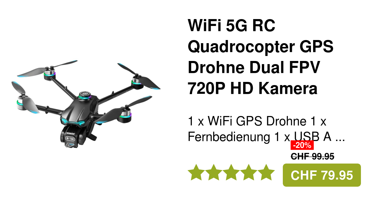 RC Quadrocopter GPS Drohne Dual FPV 720P HD Kamera