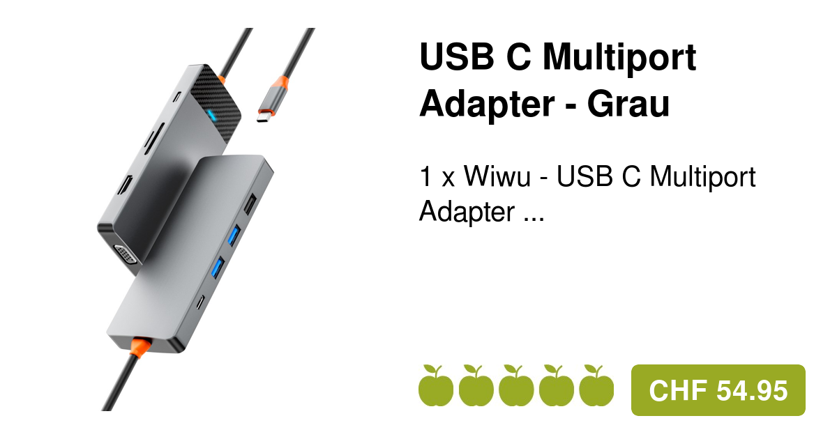Wiwu USB C Multiport Adapter 4K HDMI / 3x USB / VGA