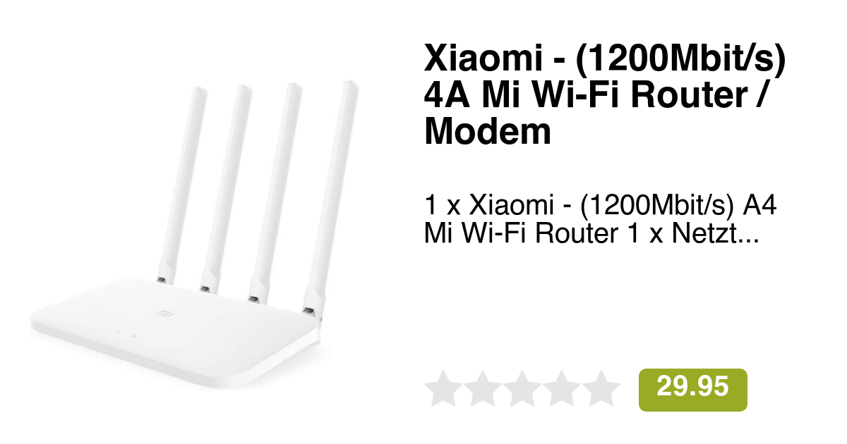 Xiaomi - (1200Mbit/s) 4A Mi Wi-Fi Router WLAN Modem