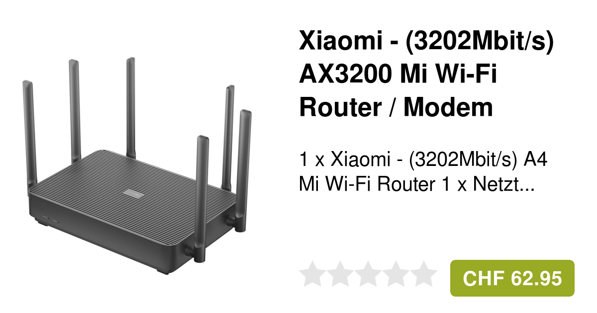 Xiaomi (3202Mbit/s) AX3200 Mi Wi-Fi Router WLAN Modem